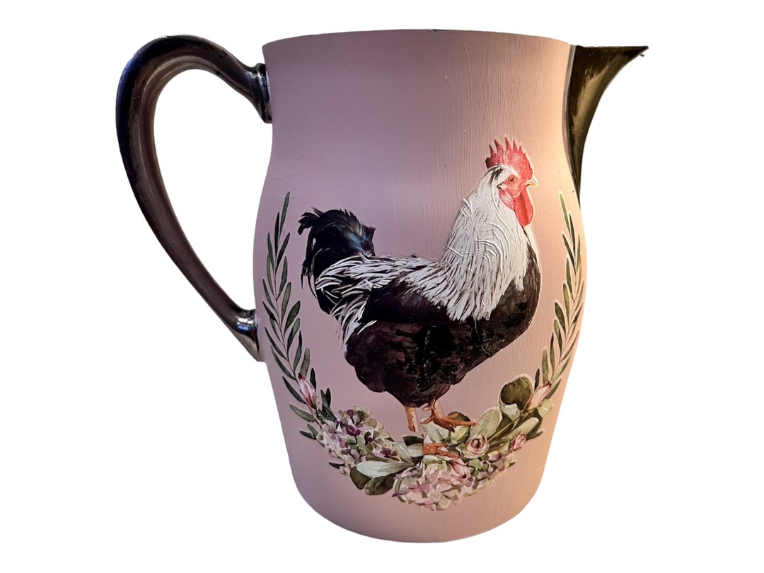 Upcycled Metal Hand Painted Farmhouse Cottage Vintage Silver Plate ...