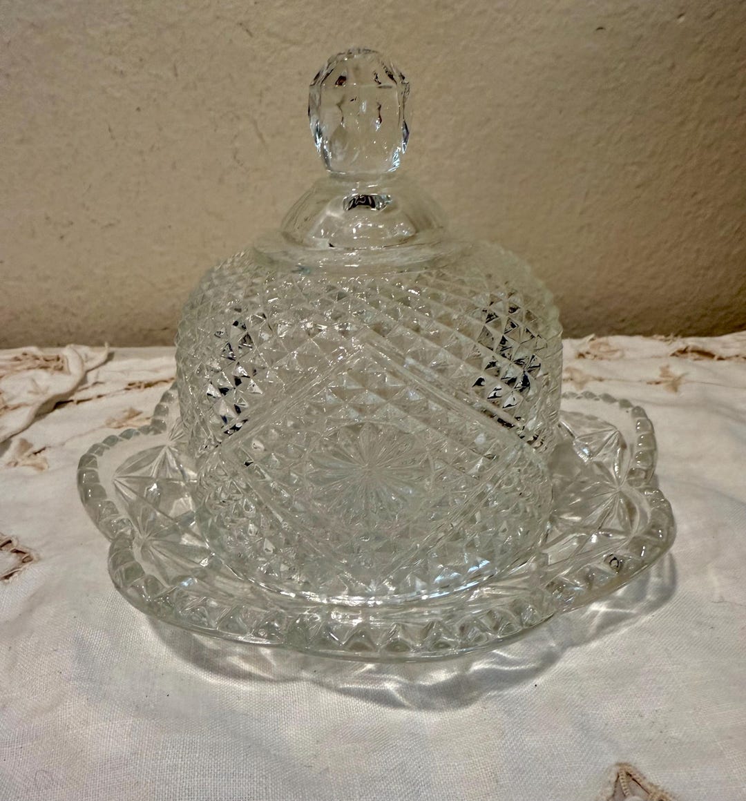 Vintage Avon Fostoria Crystal Cut Butter Dish and Base 1970s - Etsy