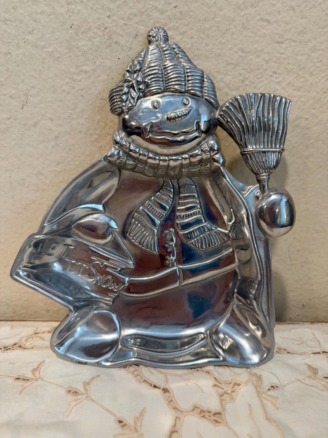 Vintage Lenox Yuletide Snowman Tray Metal Serveware - Etsy
