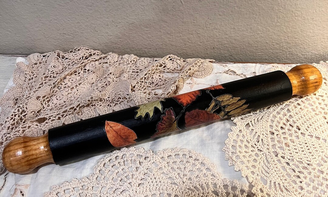 Vintage Upcycled Wooden One Piece Rolling Pin Fall Harvest Autumn Decor ...