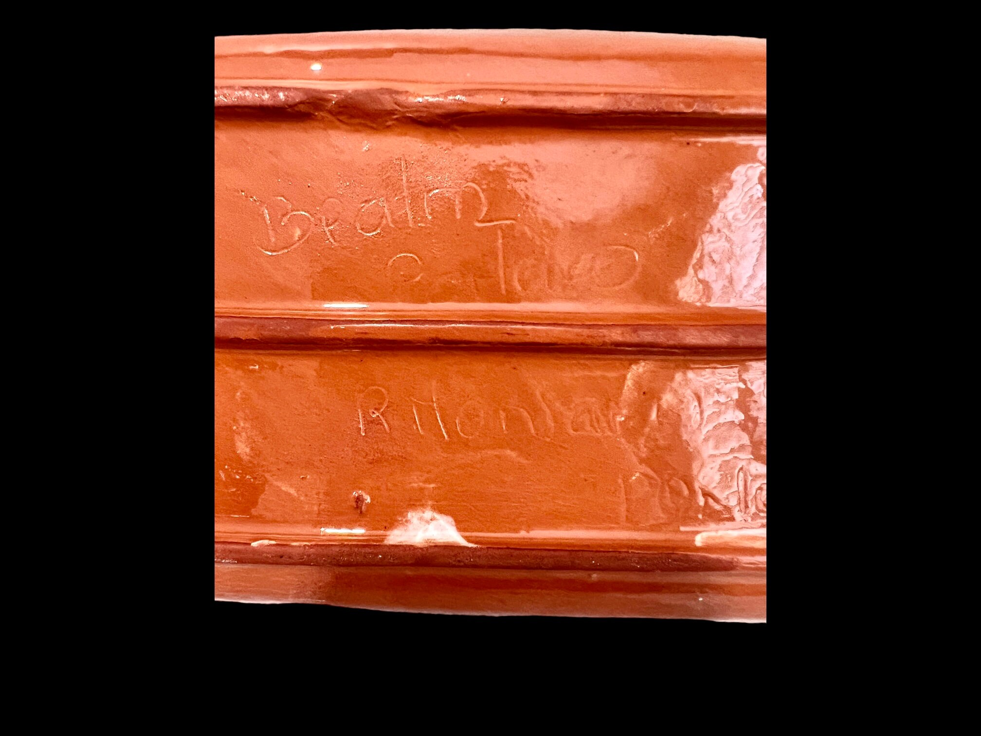 Beautiful and Colorful Red Clay Hand Painted Floral Rectangular Serving ...