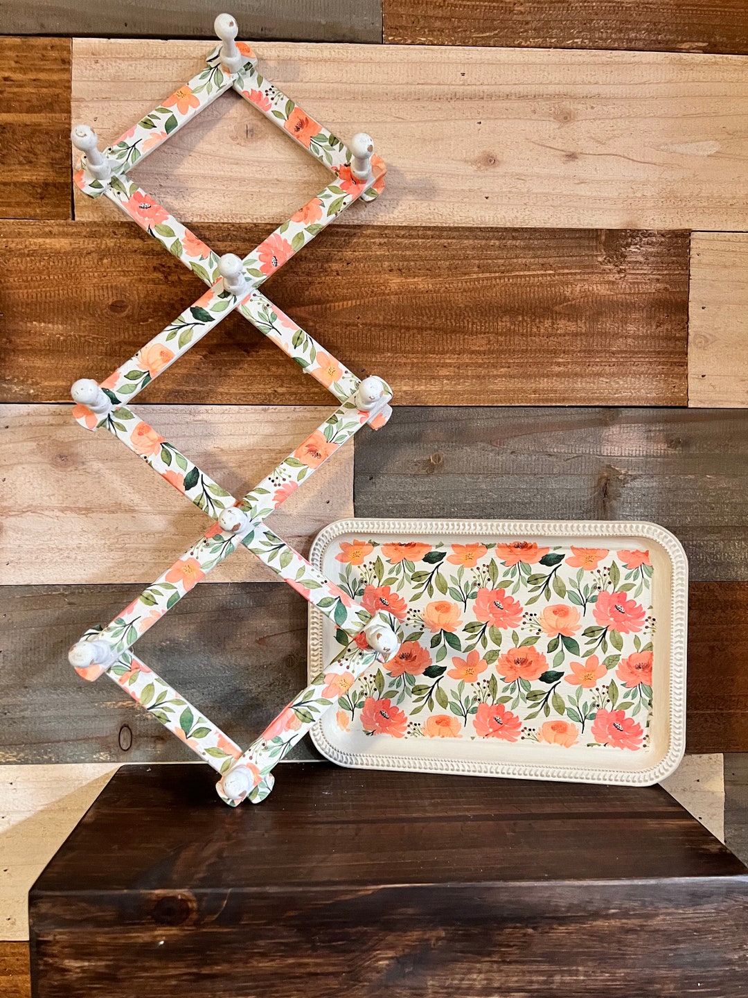 Vintage Upcycled Cottagecore Shabby Farmhouse Spring Wooden Accordion ...