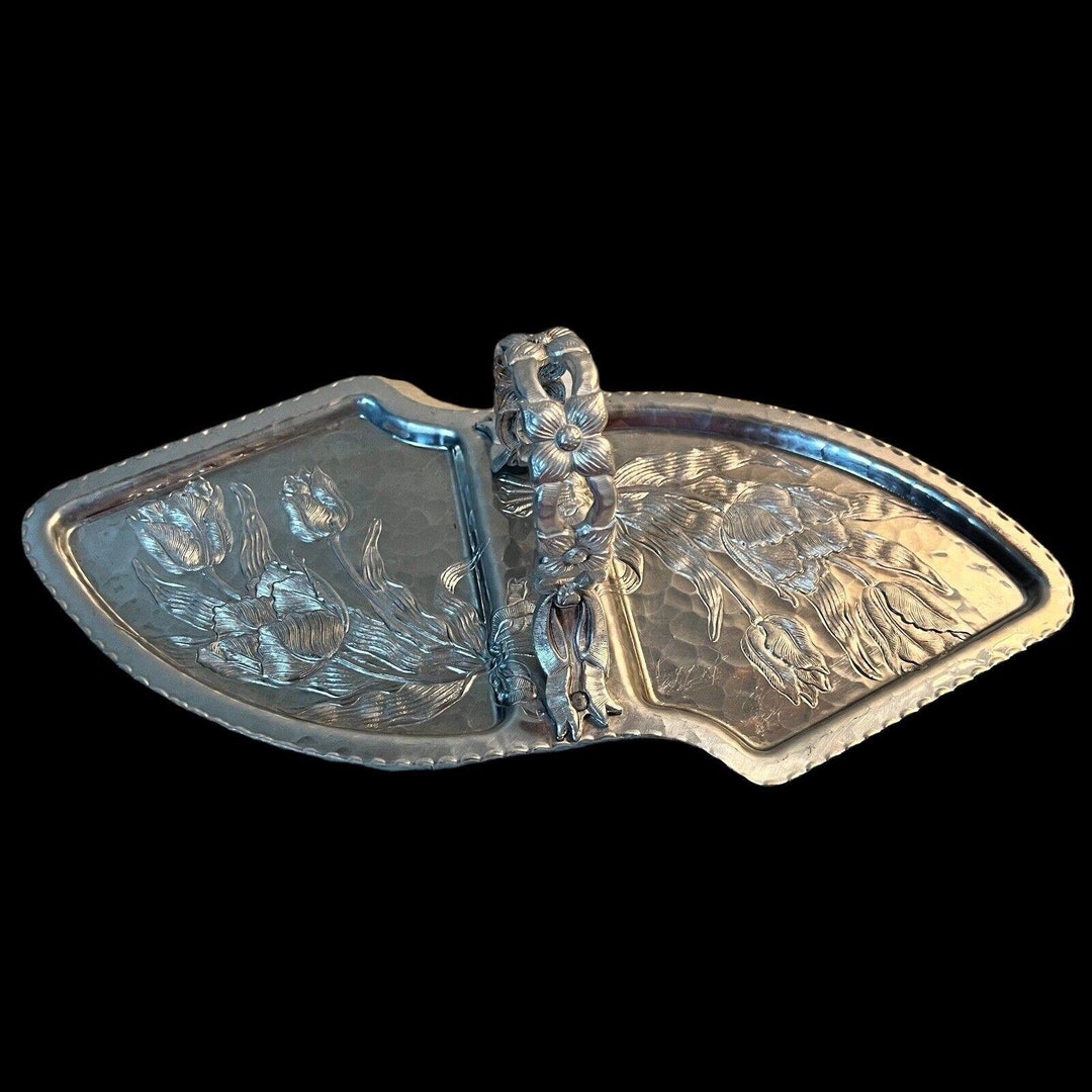 Vintage 1950's Rodney Kent Hand Wrought Creations Relish Tray With ...