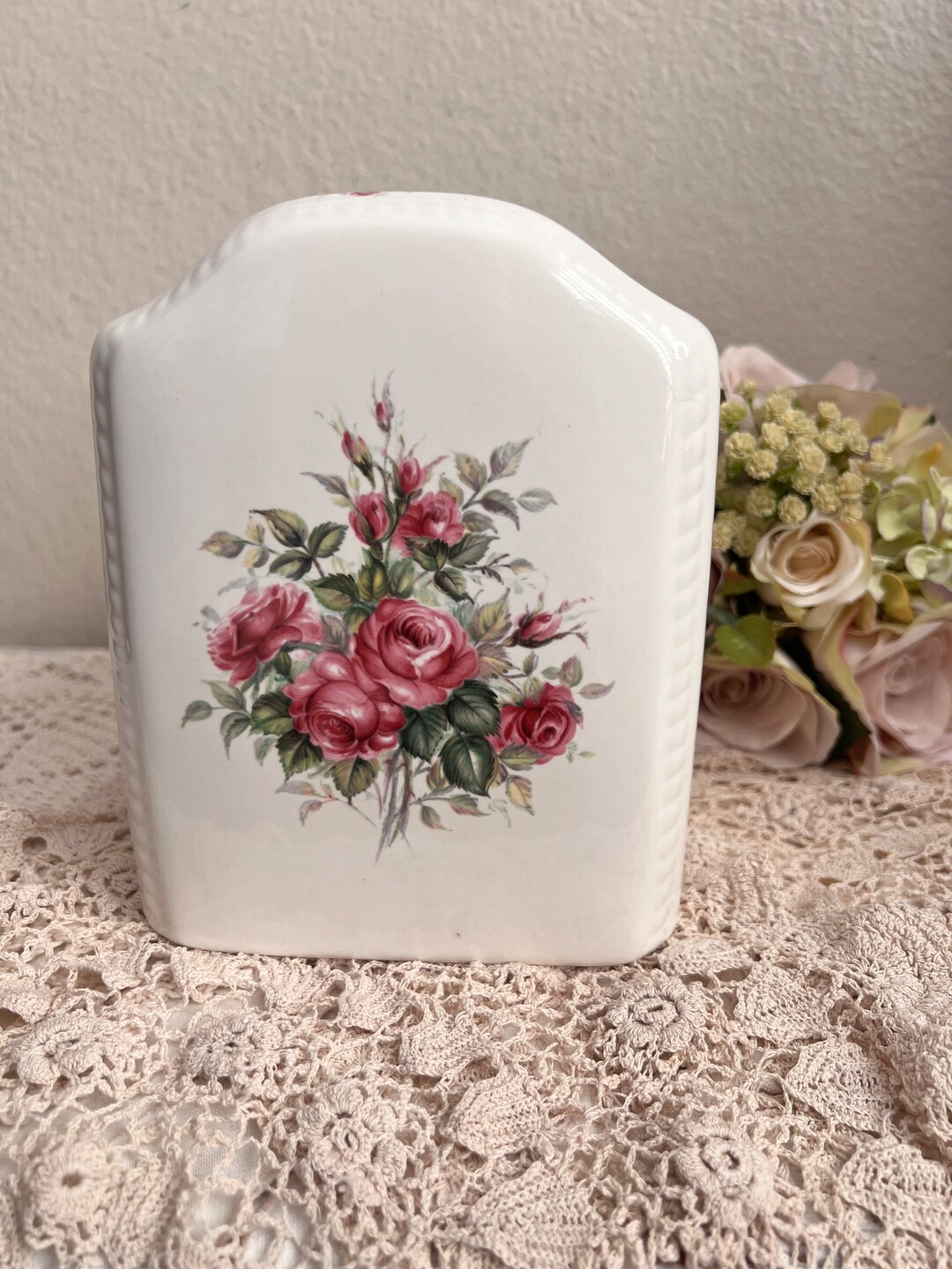 Vintage Athena USA Ceramic French Country Cottage Ceramic Tissue Box ...