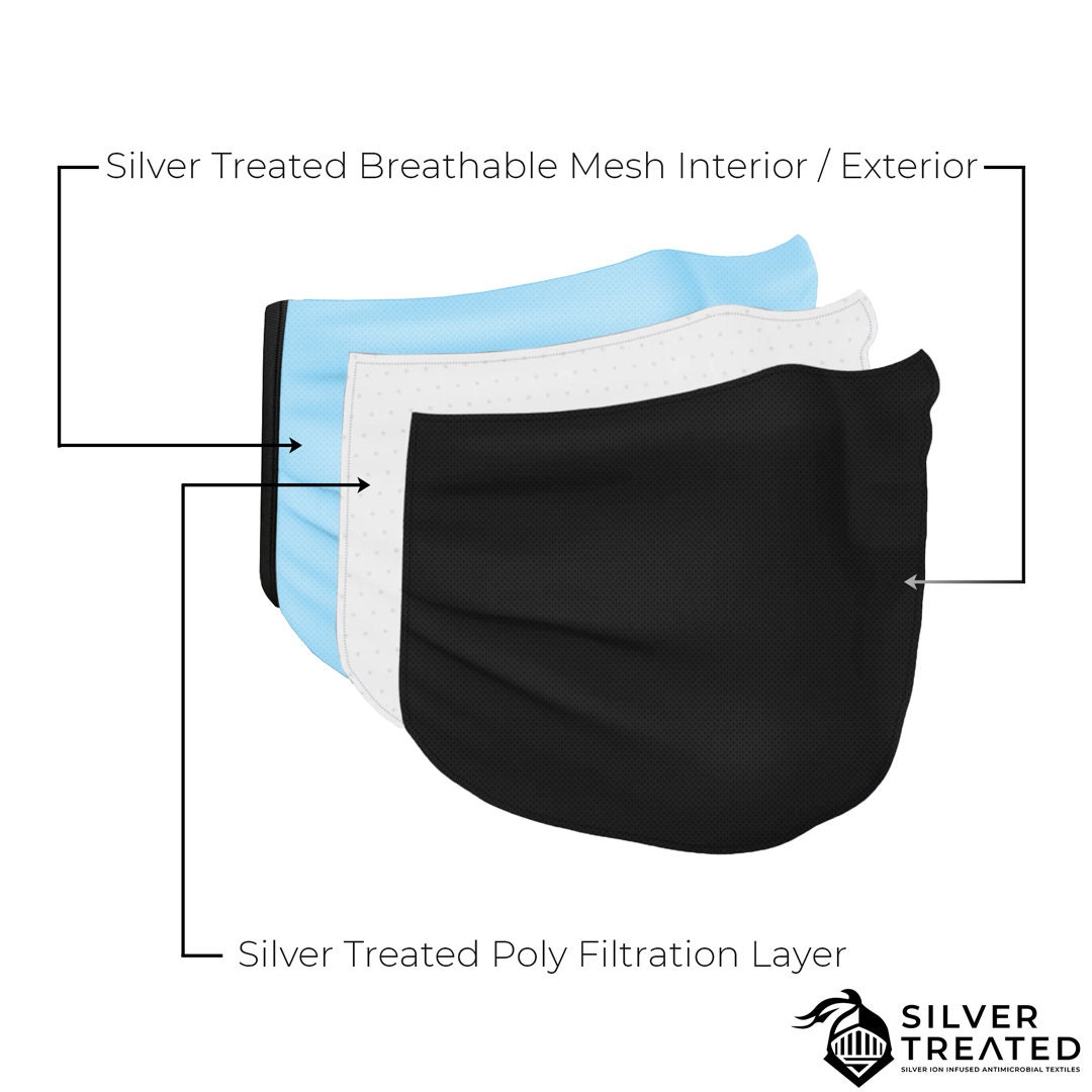 Silver Treated Visor Face Mask MADE IN USA Multiple Layers of Silver ...