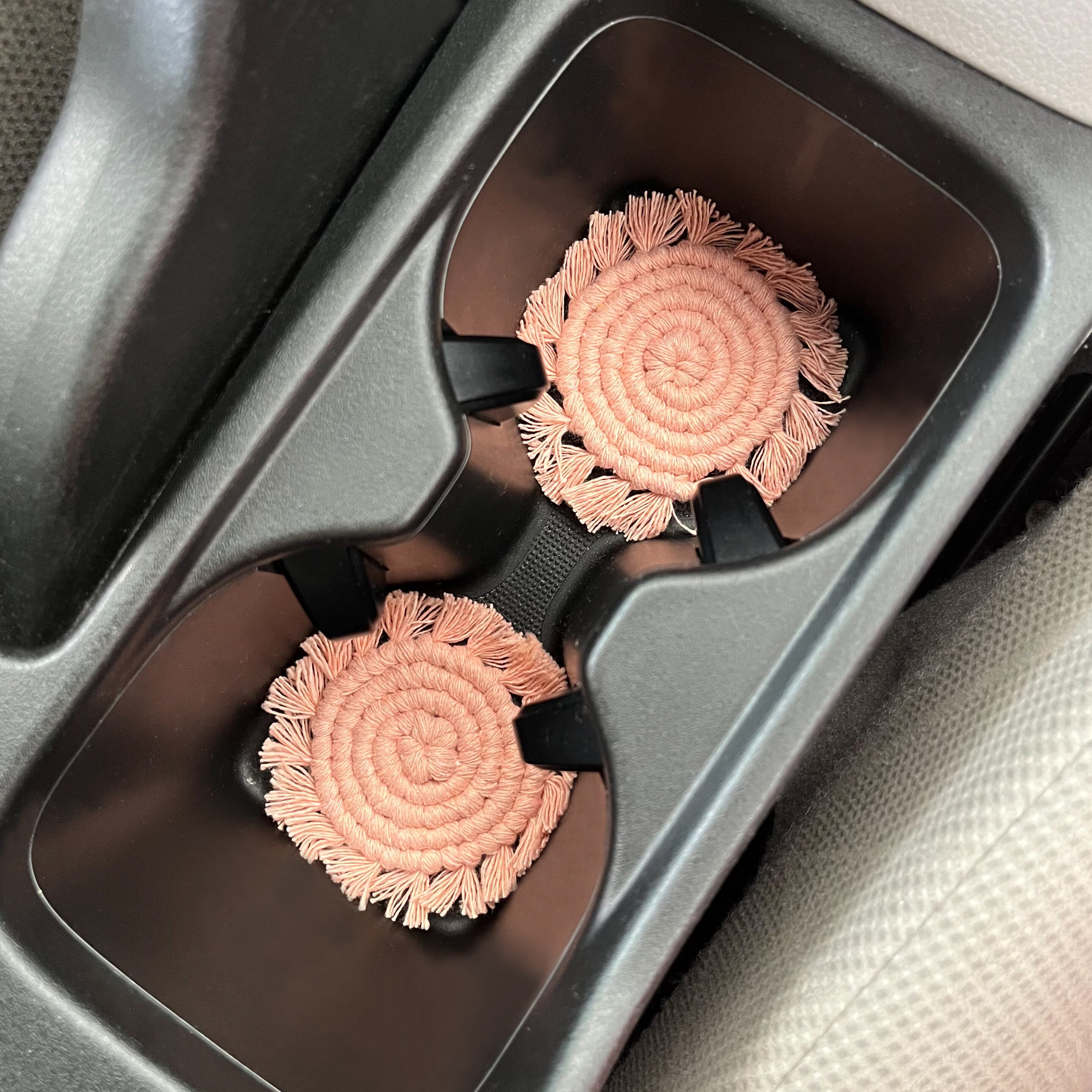 Car Coasters Set of 2 | Macrame Car Coaster Set | Cup Holder Coasters ...