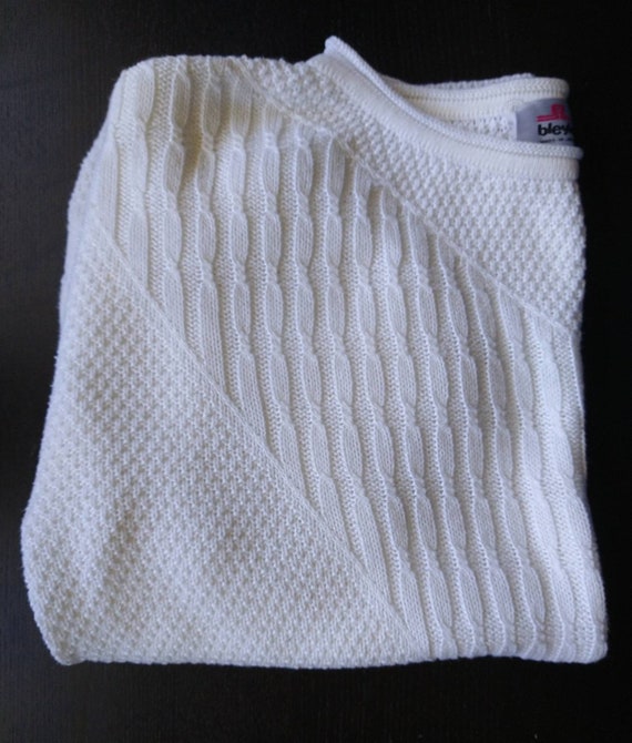 1980s Bleyle White Cotton Mixed Texture Short Sleeve … - Gem