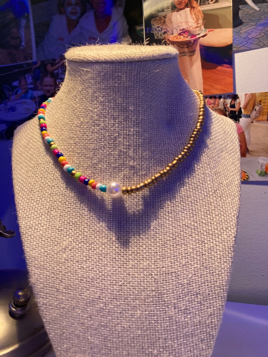 Pearl Pattern Half and Half Necklace - Etsy UK