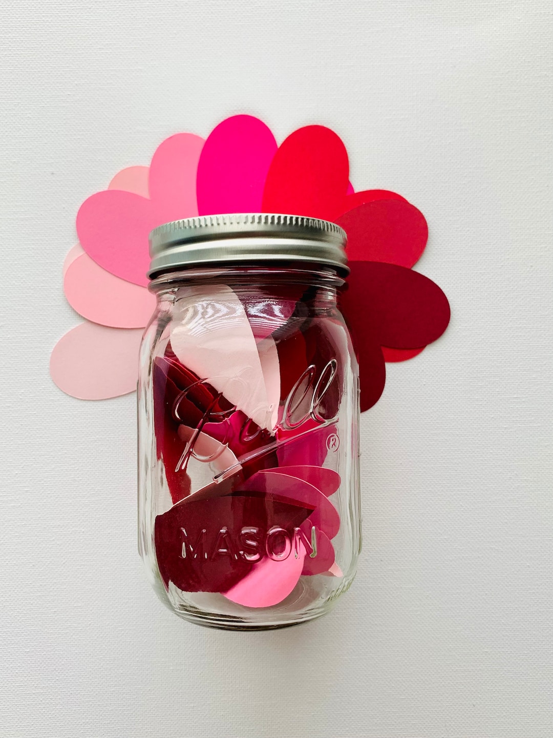 Mason Jar Love Note - 100 Love Notes in a Jar - Valentine's Day Present ...