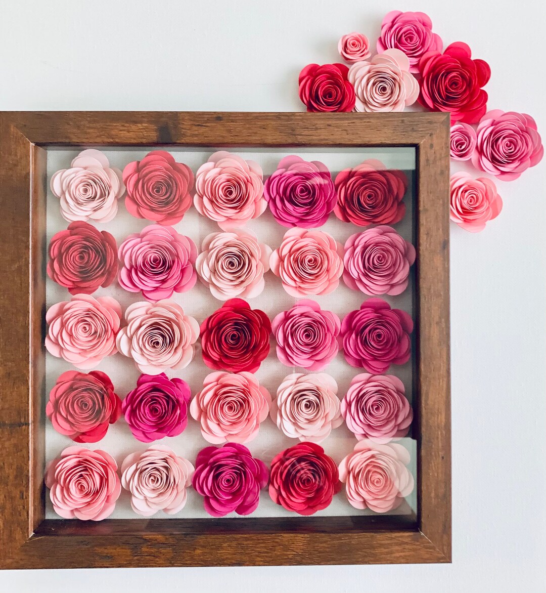 Shadow Box Dama de honor Flores eternas Día de San Valentín Regalo del ...