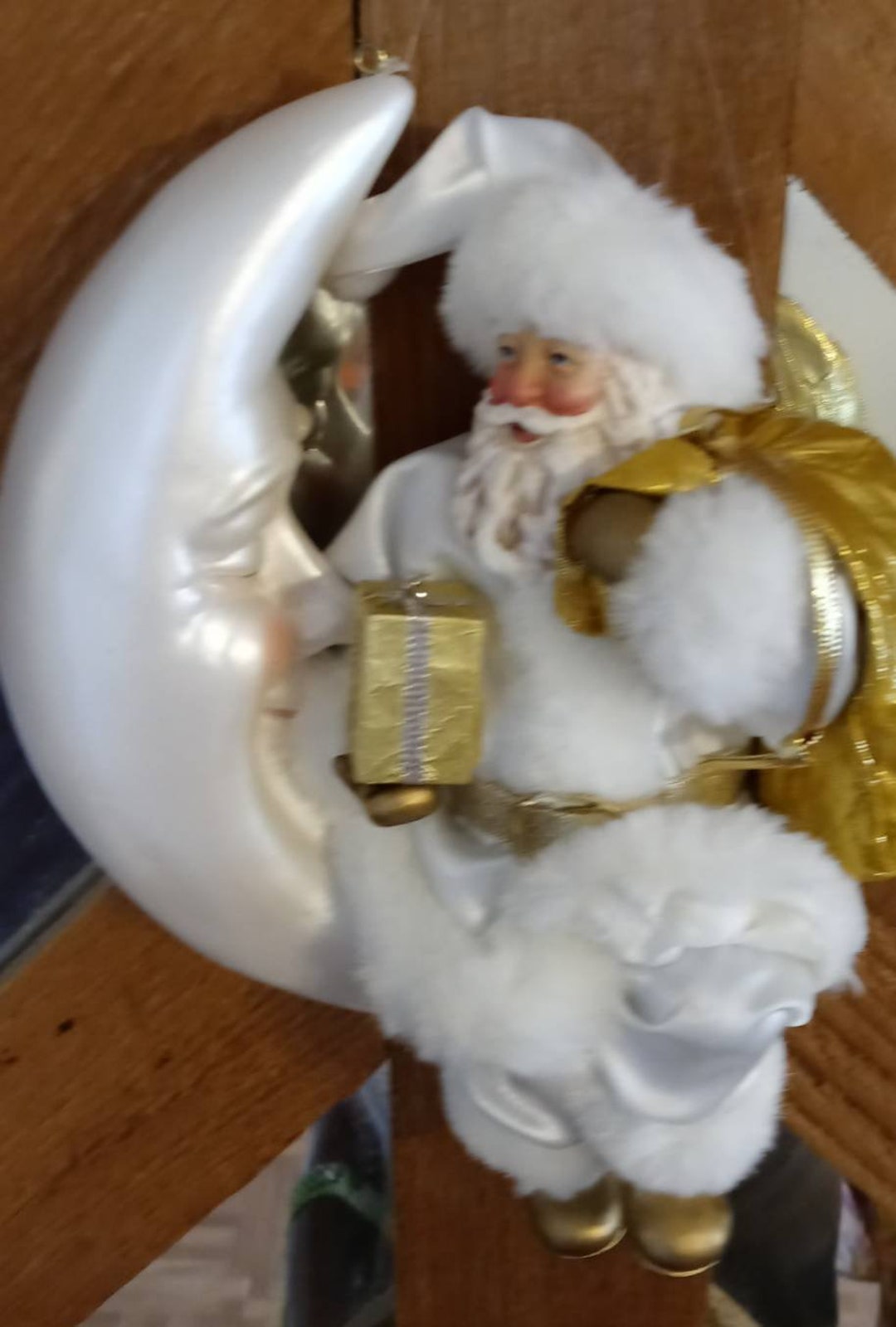 Vintage Santa Claus Sitting Upon a Moon Hanging EXTREMELY RARE - Etsy
