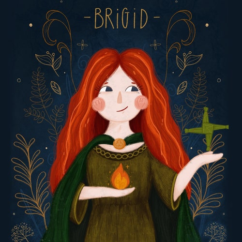 Brigid Imbolc Printable Art Print celtic Goddess Pagan - Etsy