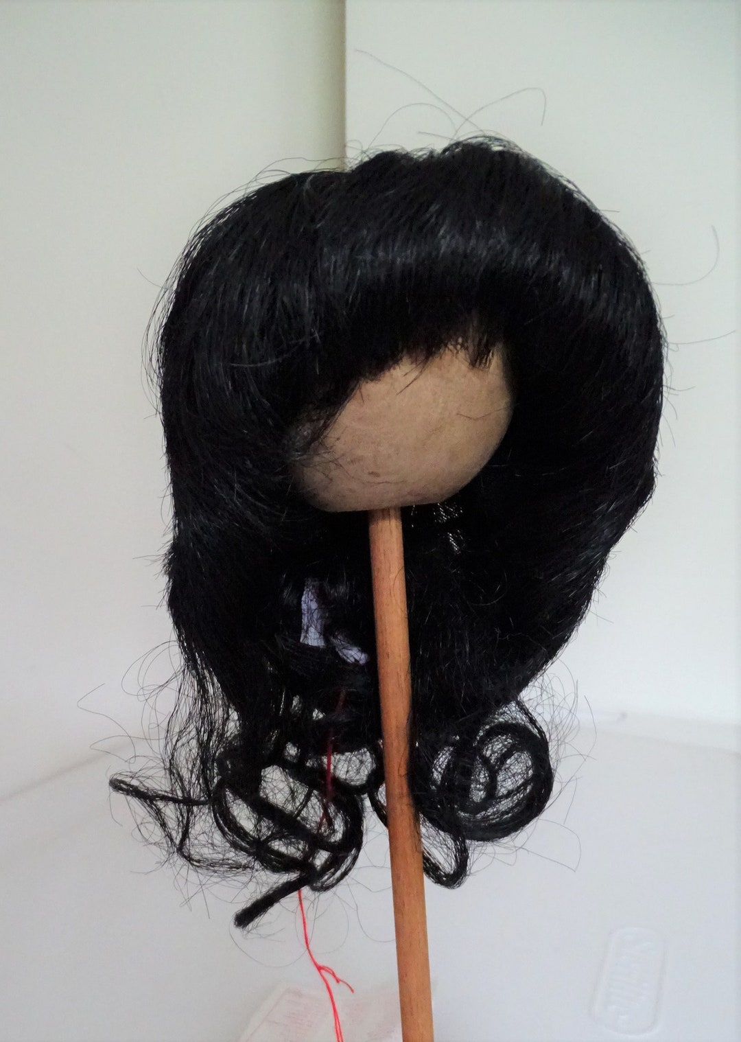 Vintage Old Store Stock Black Doll Wig W/bangs & Lower Curls Size 13-14 ...