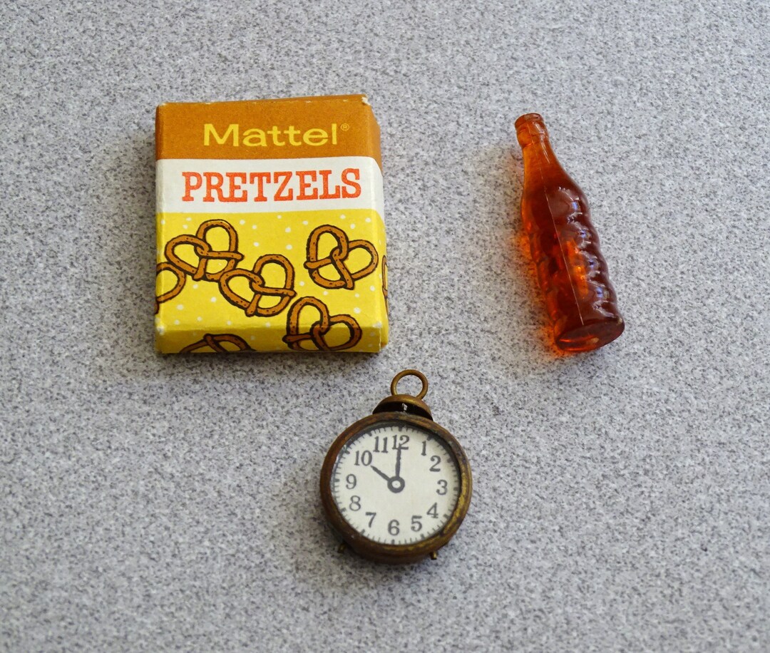 Vintage 1960's Barbie Pretzel Box, Soda Bottle, Clock From Barbie ...