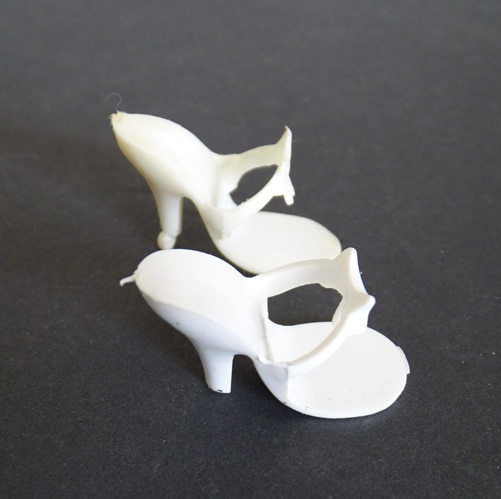 Vintage 1950's White Plastic High Heels for 10 Fashion Doll Ierevlon ...