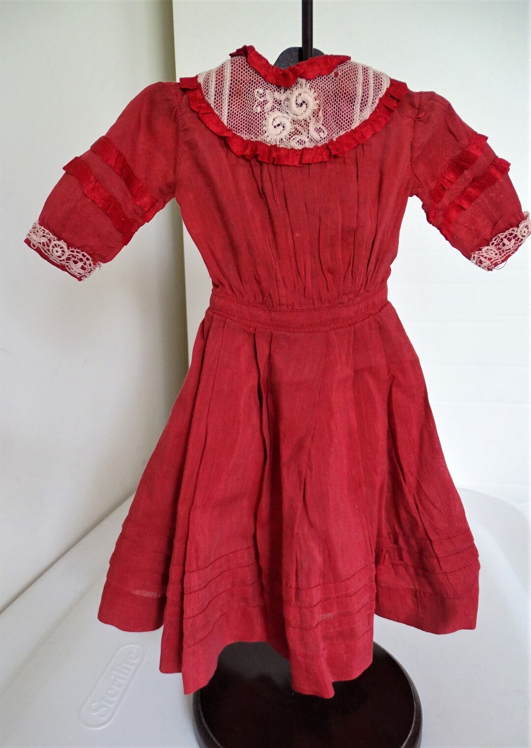 Antique French Silk Red Dress for Medium Size Doll - Etsy
