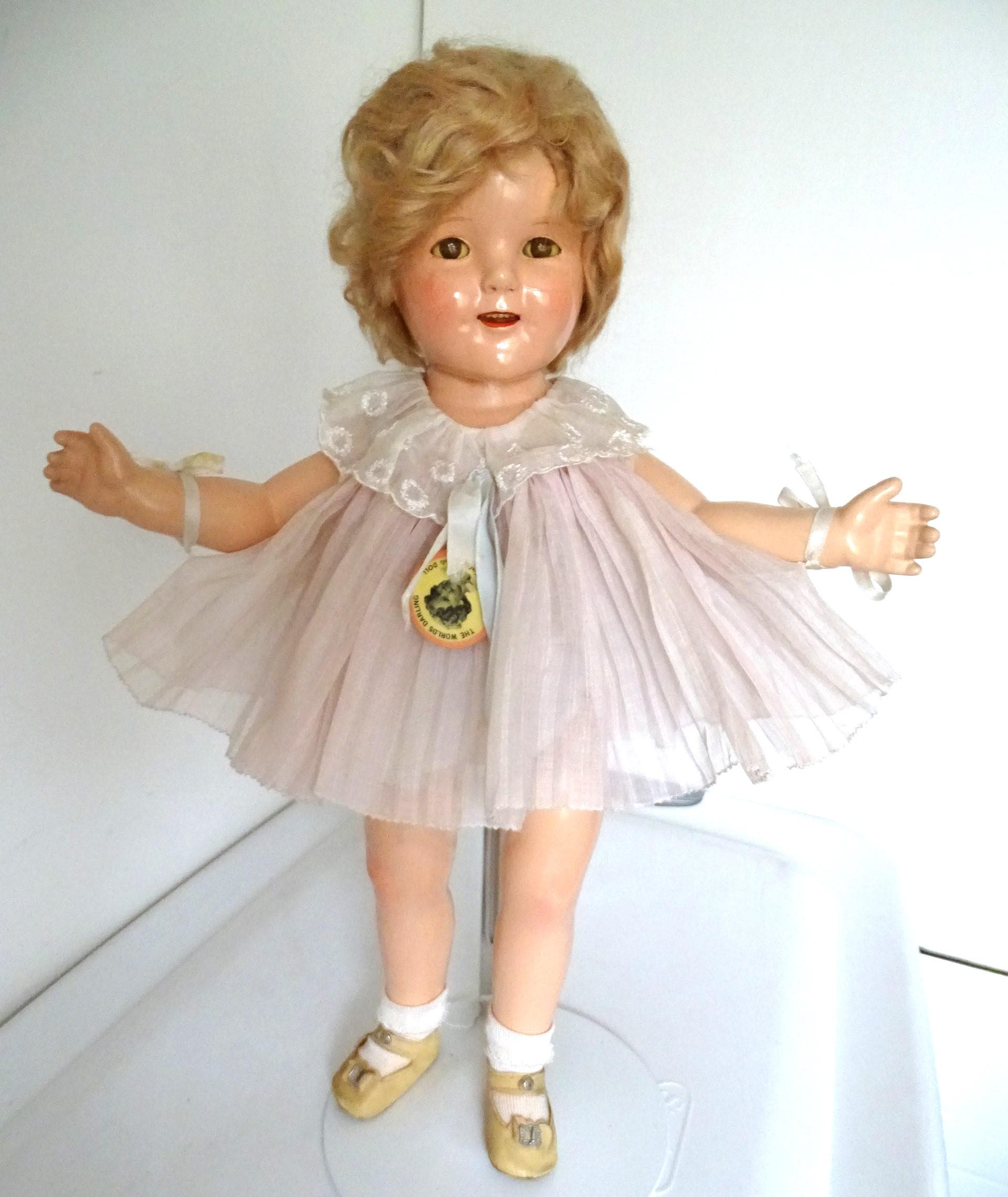 Vintage 1930's Ideal 18" Shirley Temple Composition Tagged All Original ...