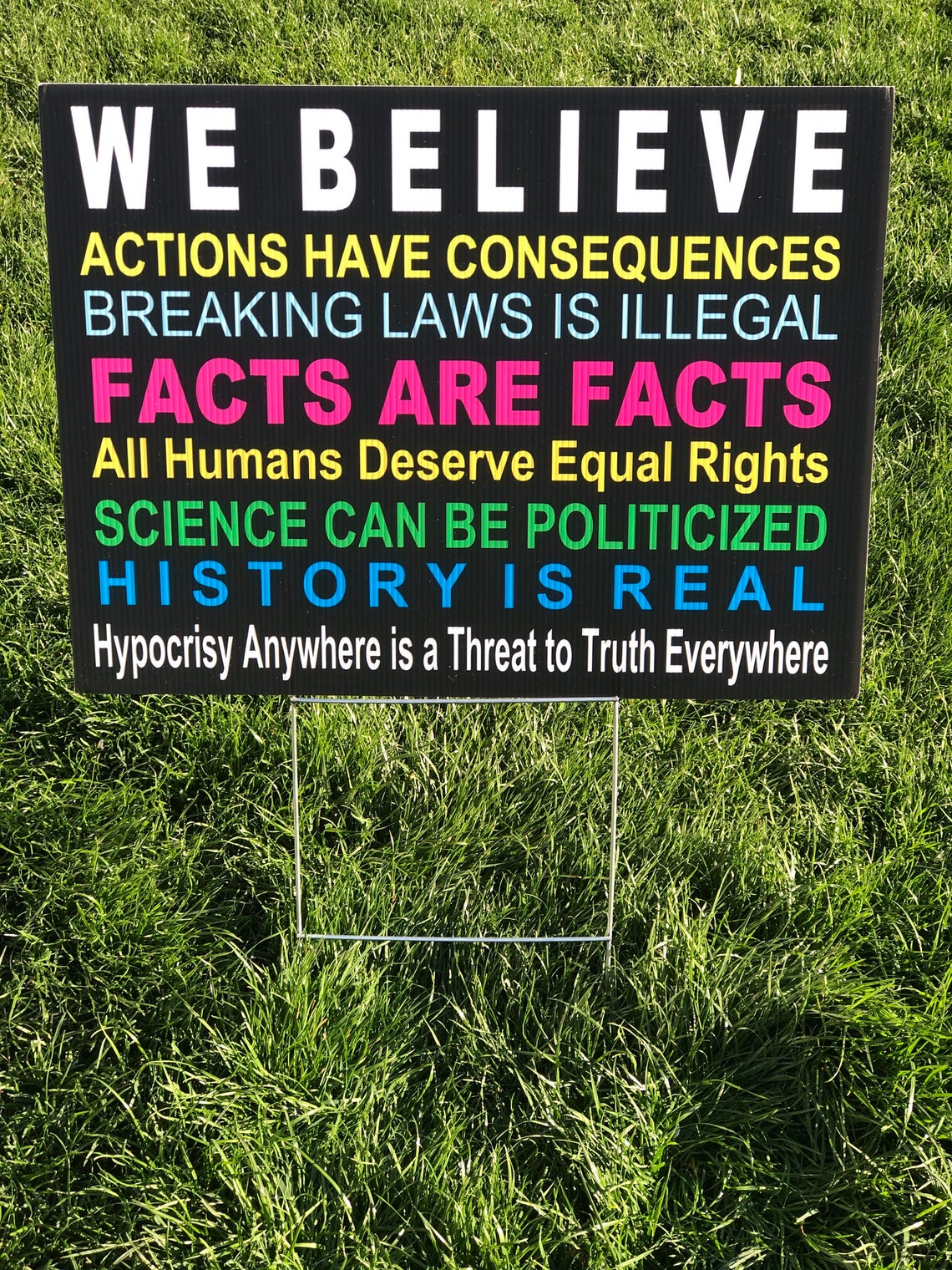 We Believe Conservative Values Yard Sign 18 X 24 - Etsy