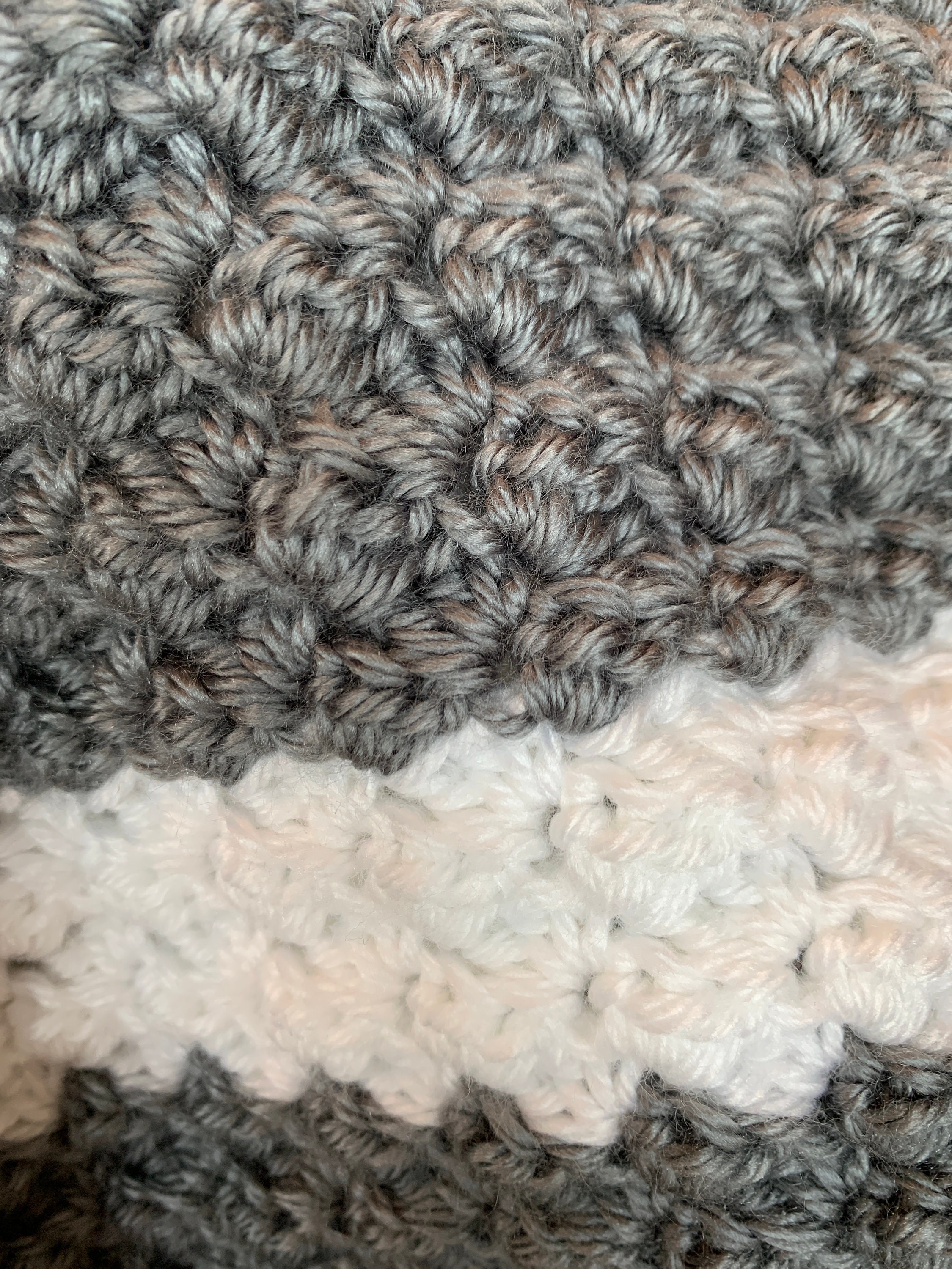 Sedge Stitch Baby Blanket - Grey/pewter and White - Etsy