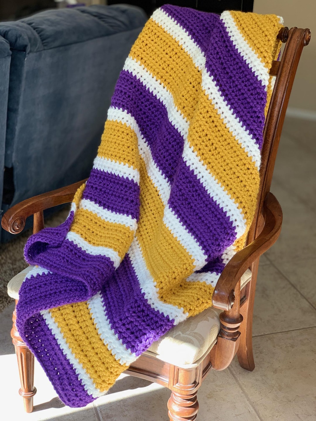 Lakers, LSU, Vikings Themed Blanket Crochet Pattern - Etsy