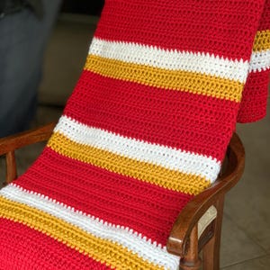 Kansas City Chiefs Themed Blanket Crochet Pattern - Red, Yellow Gold ...