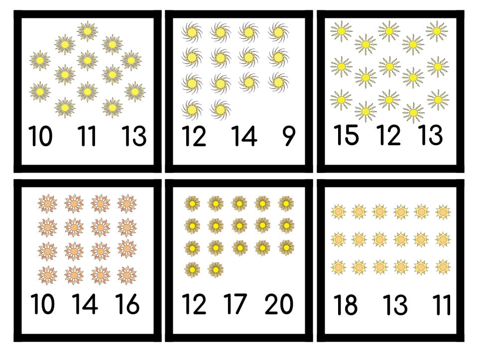 Sun Summer Spring Math Count & Clip Cards, #1-20: Digital - Etsy