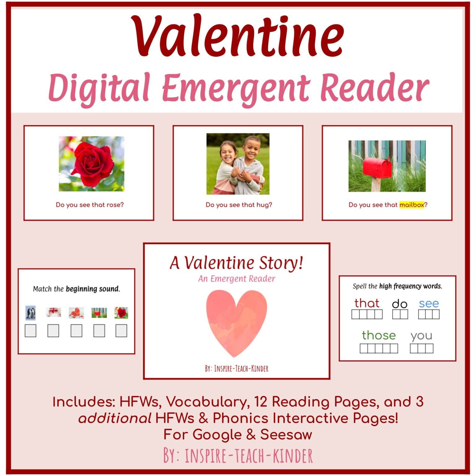Valentine Digital Emergent Reader: for Google & Seesaw - Etsy