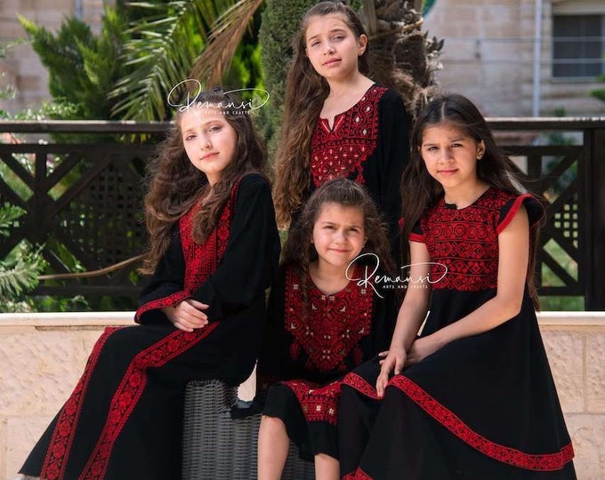 Jumpsuit Overwhole With a Skirt Traditional Embroidered Palestinian ...