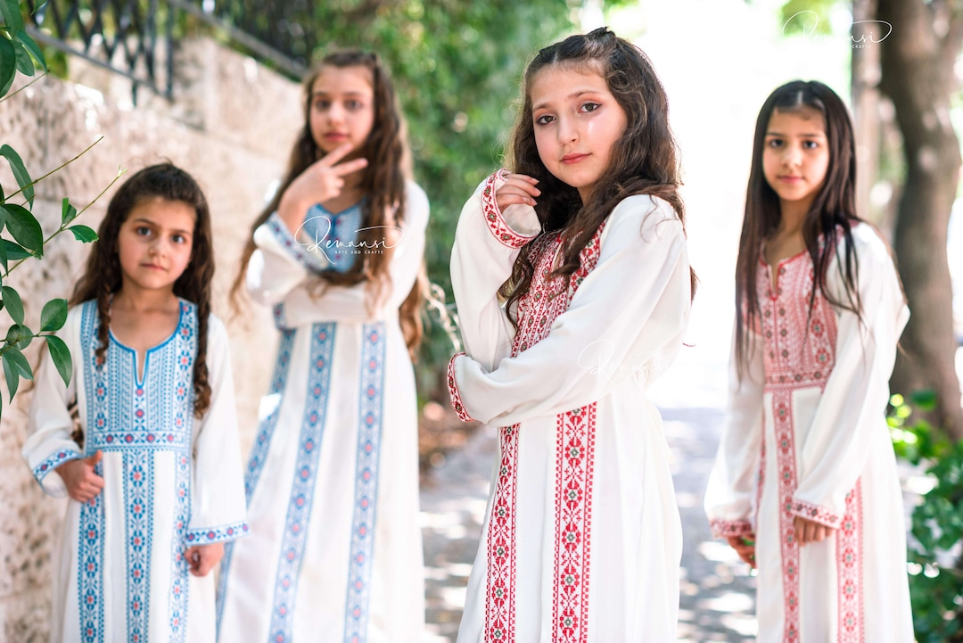 Palestinian Tatreez Dress, Red Embroidered Thobe for Baby/girl - Etsy ...