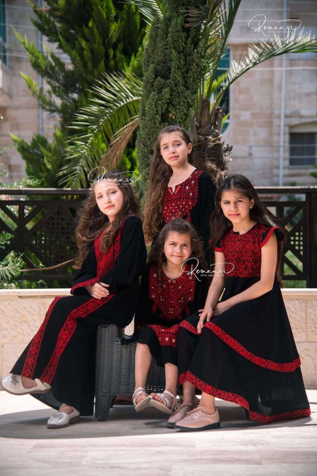 Palestinian Embroidered Tatreez Thobe Dress, Mediterranean Culture Day ...