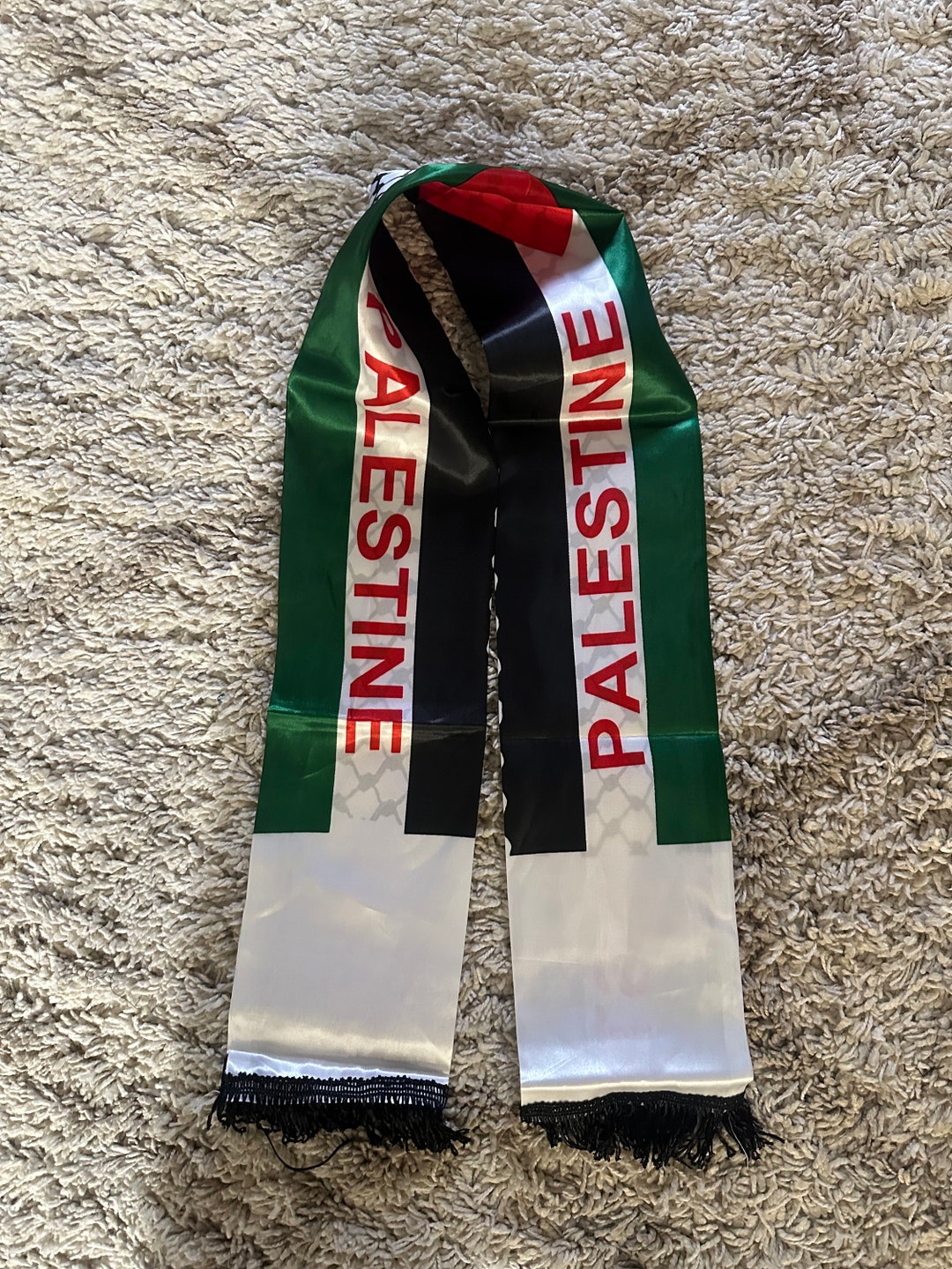 Satin Palestine Palestinian Flag Hattah Scarf for Stole Graduation. - Etsy