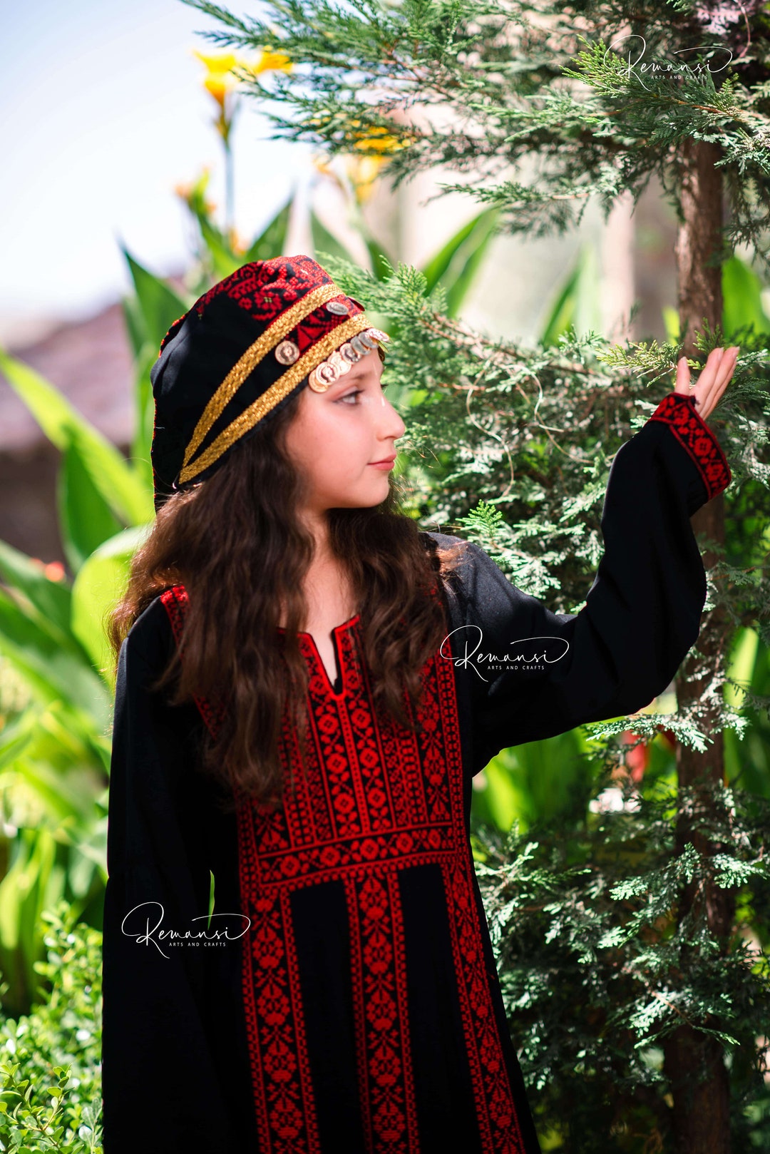 Palestinian Embroidered Tatreez Thobe Dress, Mediterranean Culture Day ...
