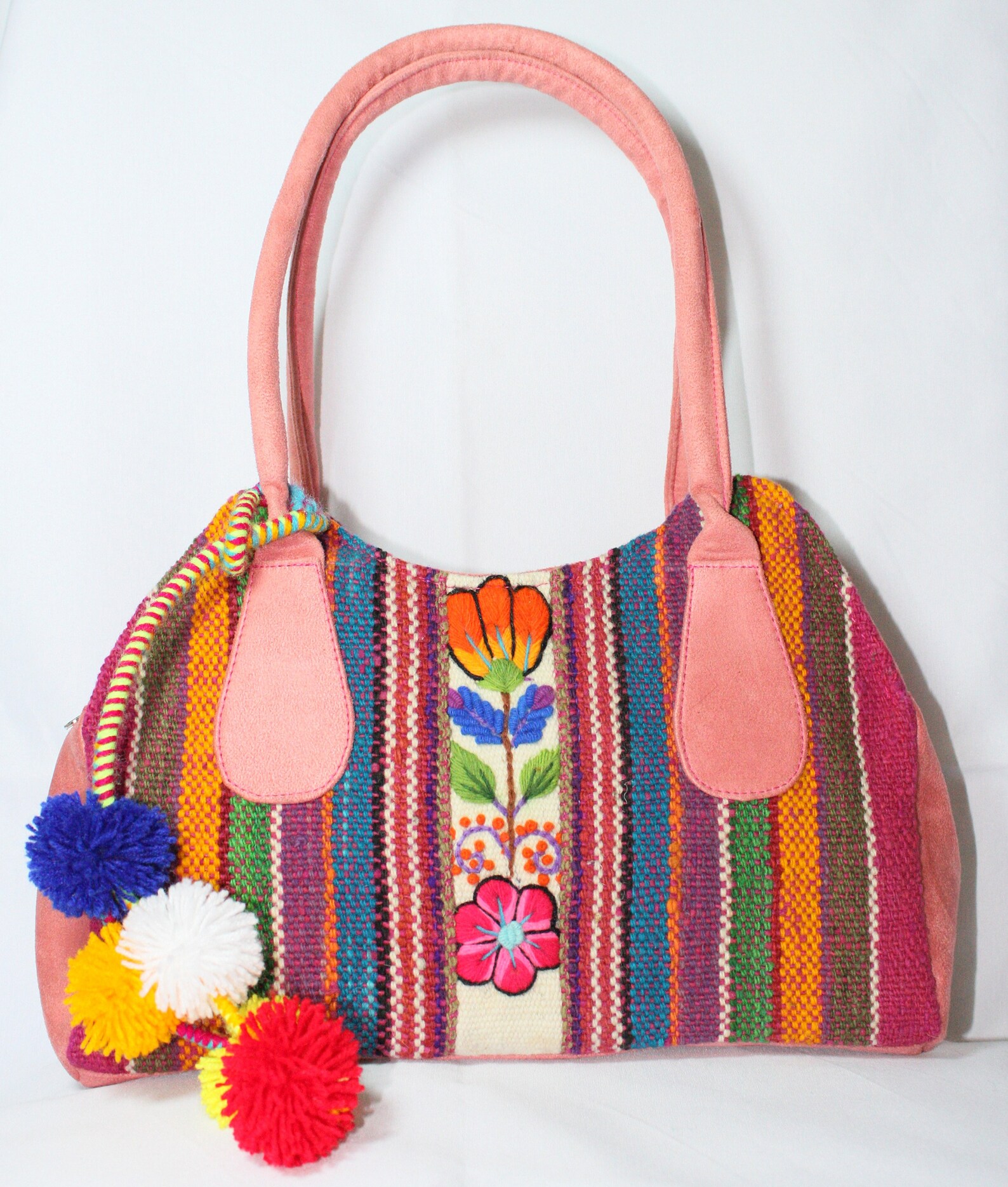 Handbag Handmade Peruvian Purse Suede leather and Inca Fabric | Etsy