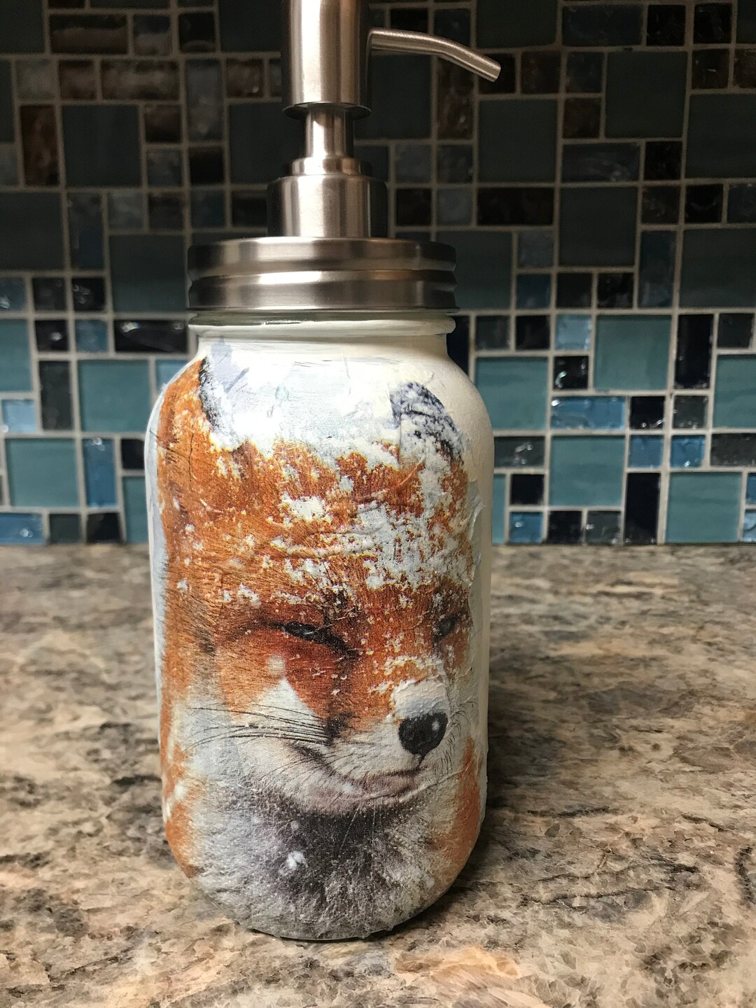 Fox Mason Jar Soap Dispenser - Etsy