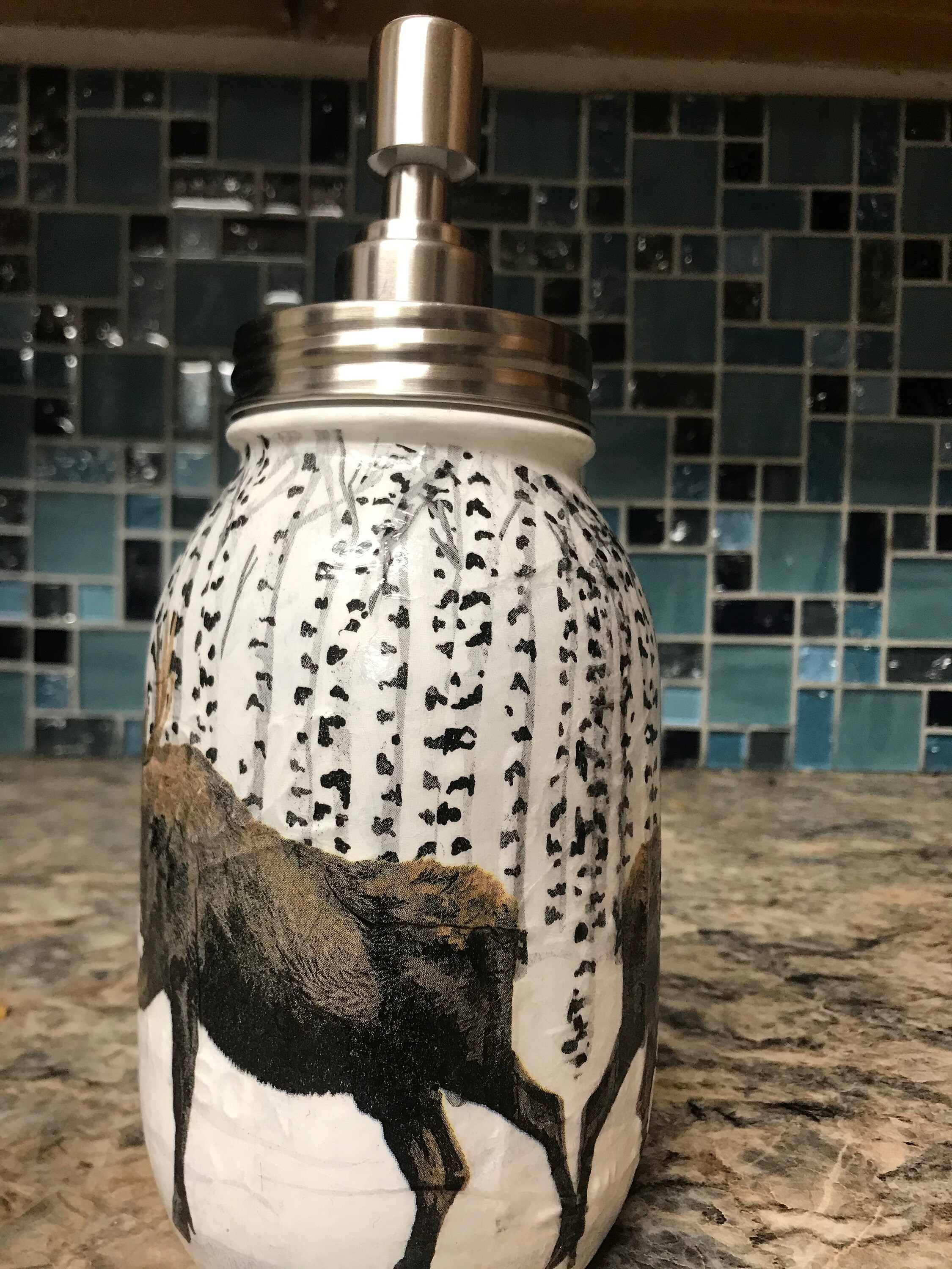 Moose mason jar soap dispenser | Etsy
