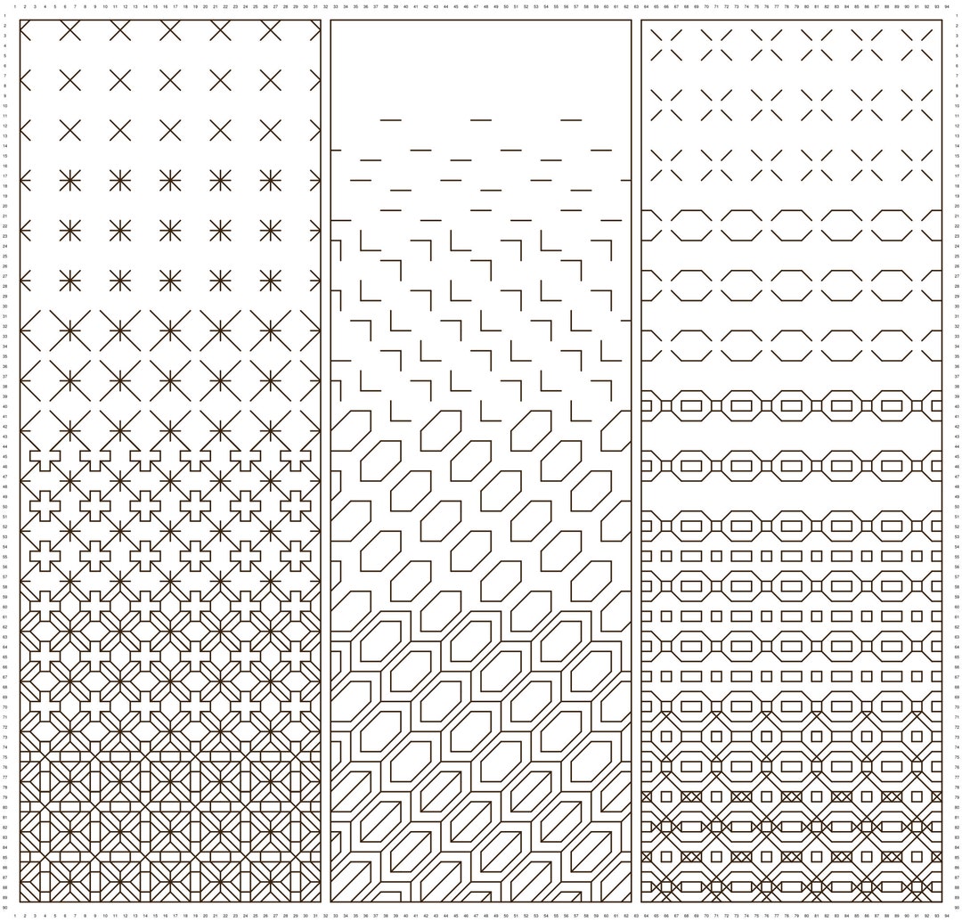 Gradients Blackwork Pdf Pattern, Downloadable Embroidery Chart, Stitch ...
