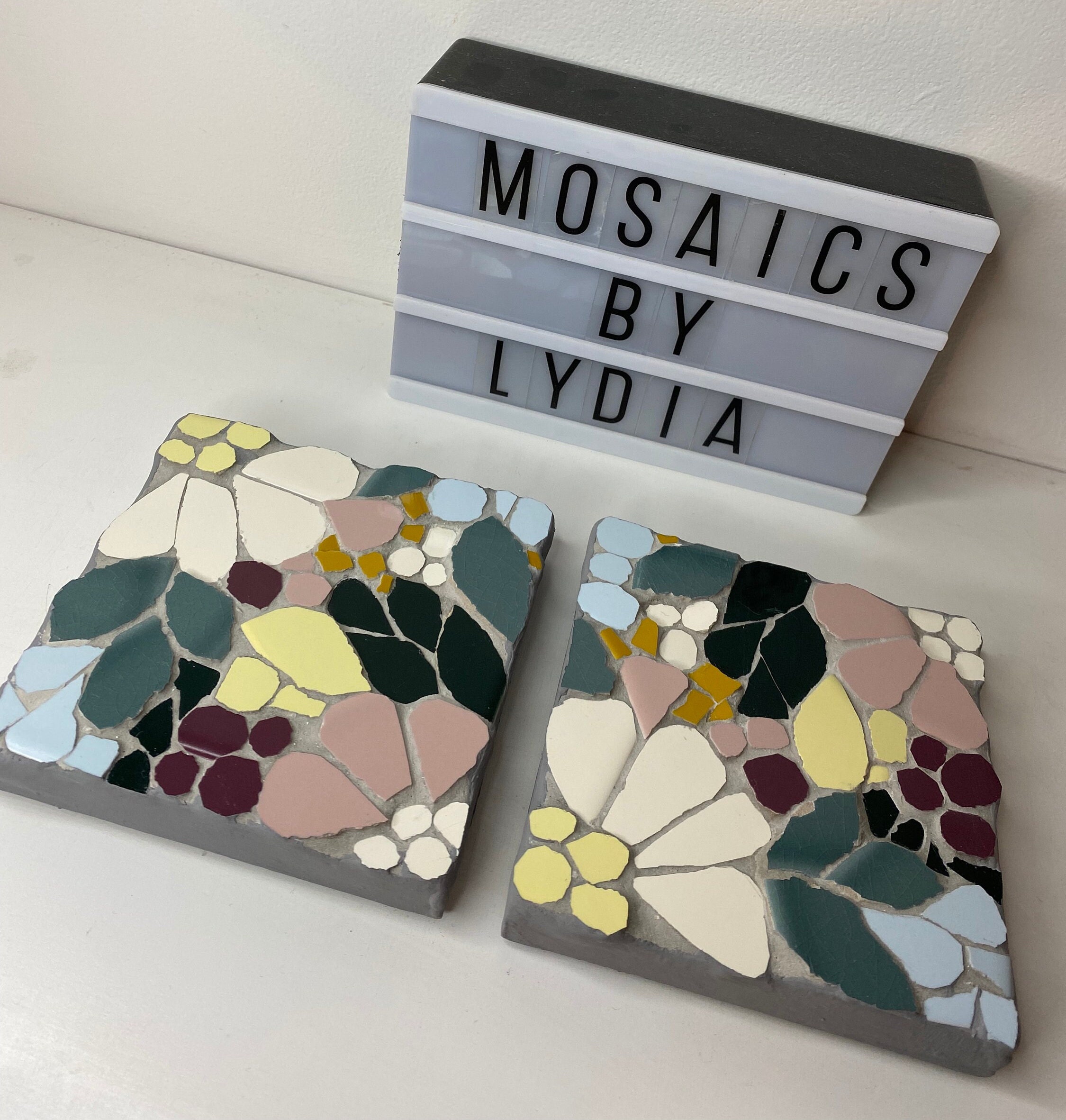 Handmade Mosaic Floral Patterned Coasters (multi Coloured Floral) - Etsy UK