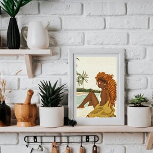 Black Woman in Nature Wall Art | African American Art | Living Room ...