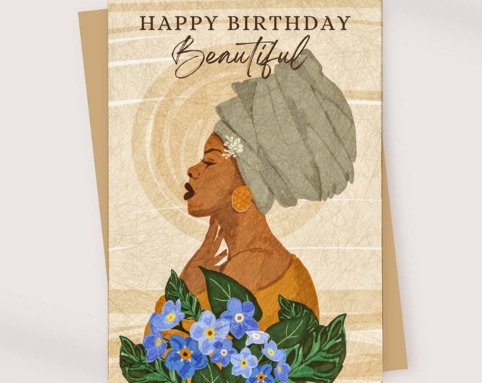 African Birthday Card African Greeting Greeting Card Afro Card Birthday ...