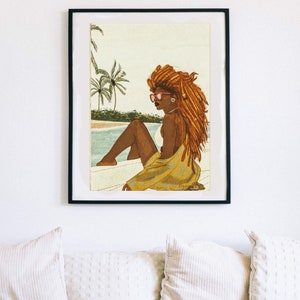 Black Woman in Nature Wall Art | African American Art | Living Room ...