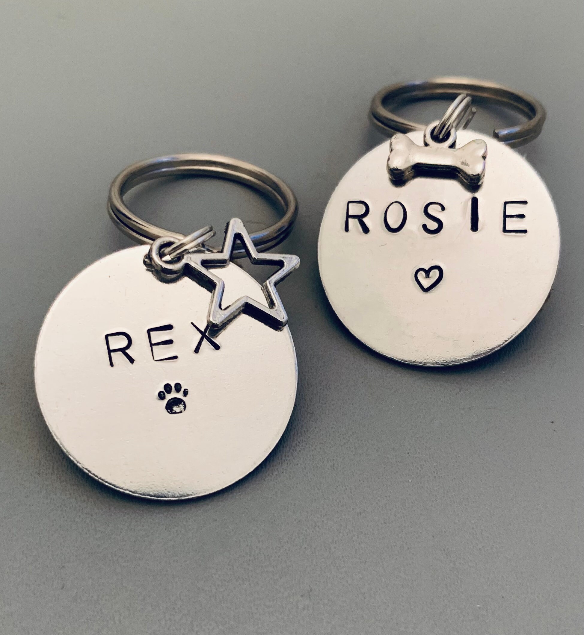 Personalised Dog/Cat Tags Hand Stamped Aluminium Tag | Etsy