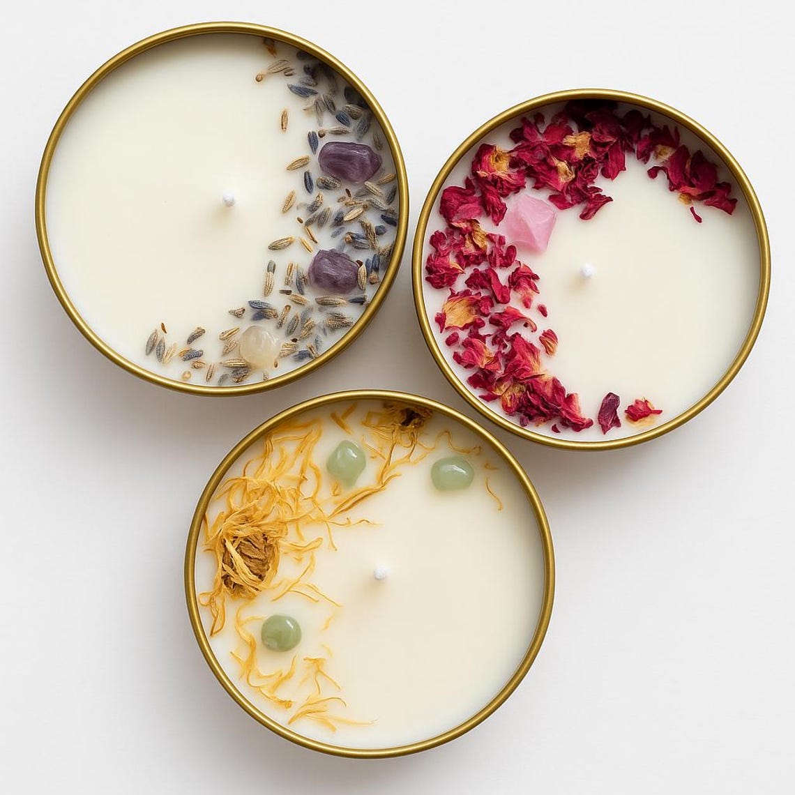 Crystal and Herb Intention Candles - Etsy