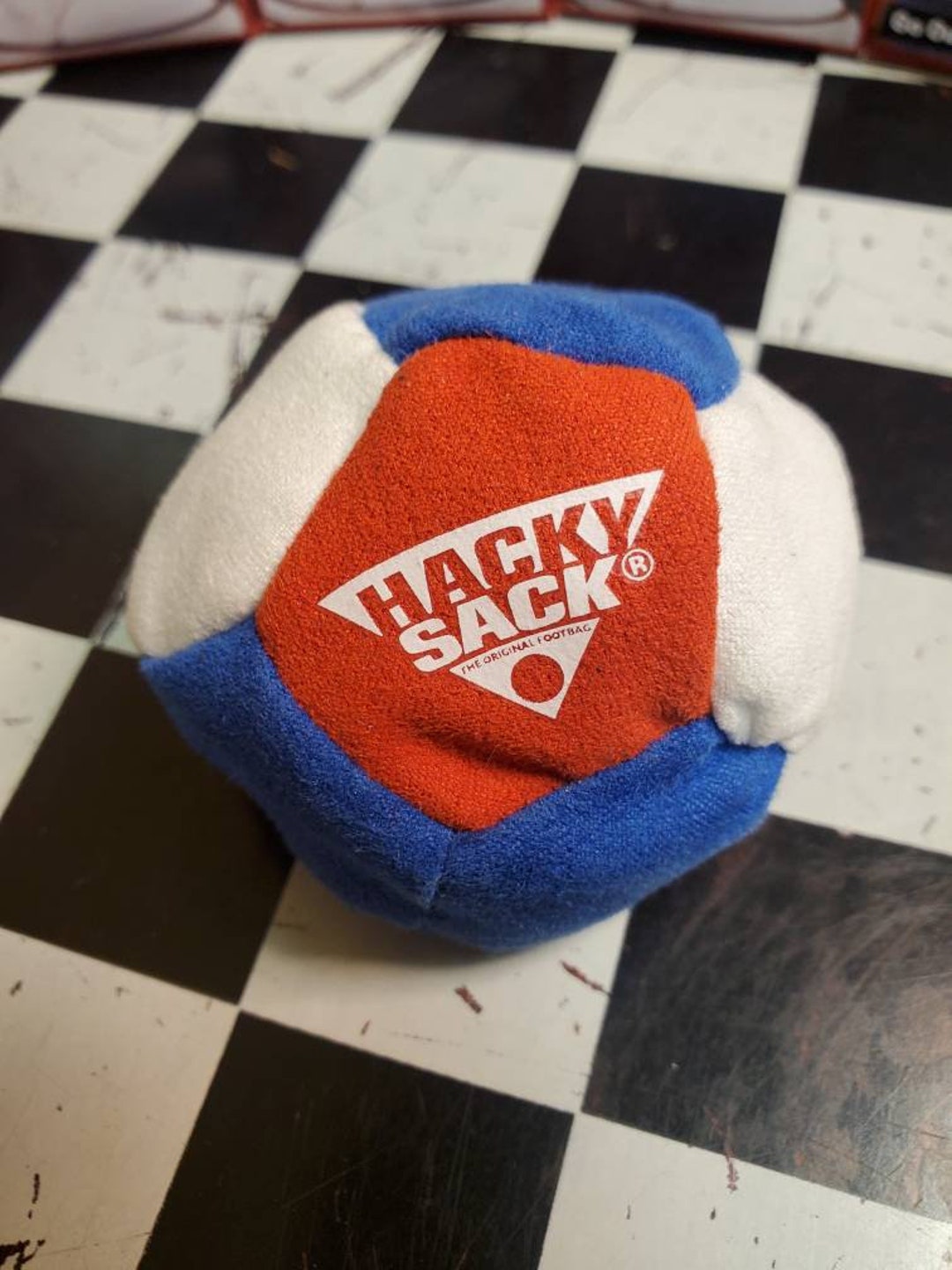 Rouge Wham-o Hacky Sack. Twelve Panel Crystal Quartz Sand Filled Hacky ...