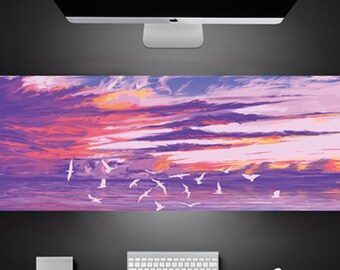 Purple Desk Mat Dreamy Large Mouse Pad Desk Accessories | Etsy