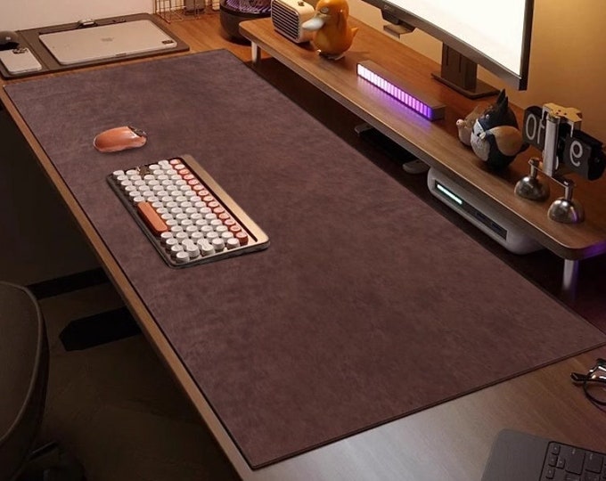 Leather Desk Mat, Custom Size Desk Pad, Large Mouse Pad, Genuine ...