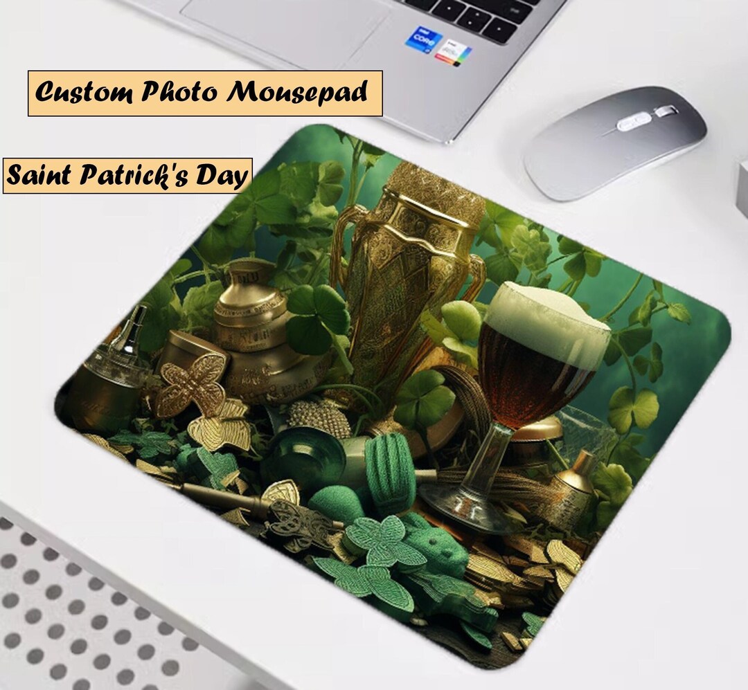 St. Patrick's Day Mouse Pad, Custom Photo Mouse Mat, Custom Your ...