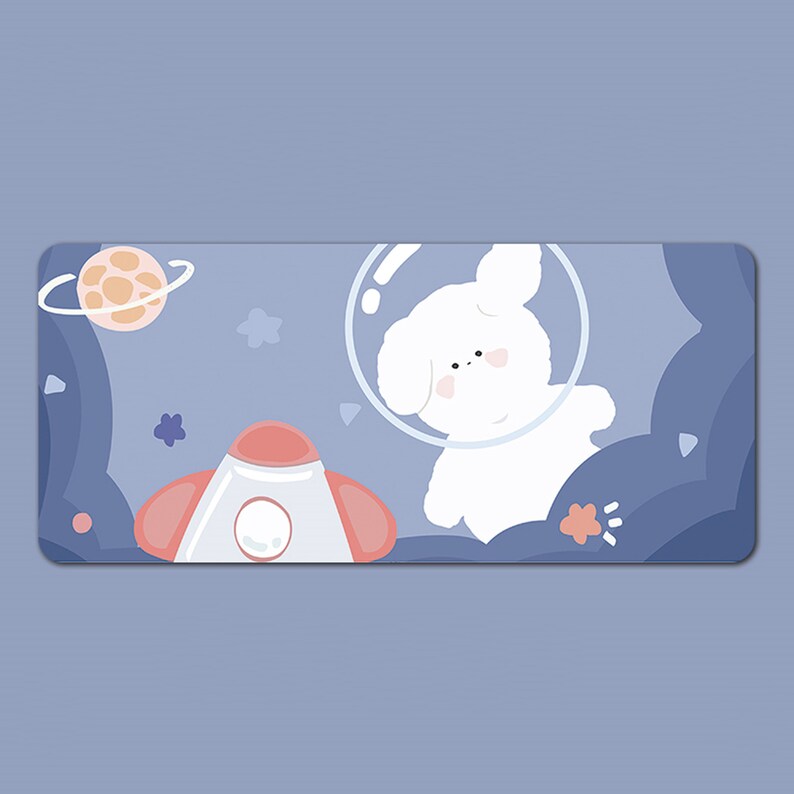 Moon Desk Mat Table Mousepad Rabbit Large Mouse Pad Gaming - Etsy