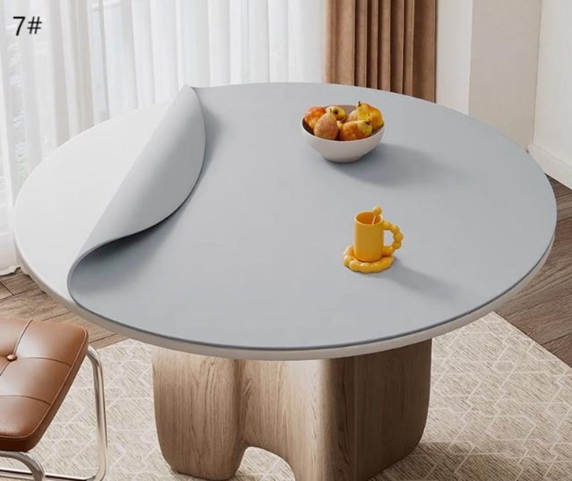 Round Desk Mat, PVC Leather Desk Mat, Custom Size Desk Mat, Family ...