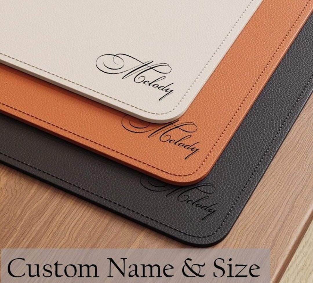 Custom Name Desk Mat, PVC Leather Desk Mat, Custom Size Desk Mat ...