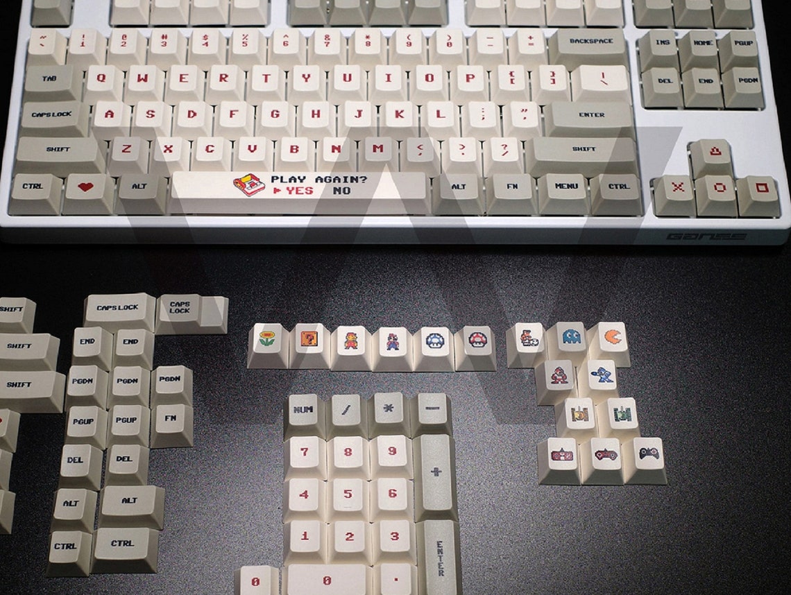 Retro Keycaps Set Cherry Artisan Keycaps Set 60 68 84 108 | Etsy